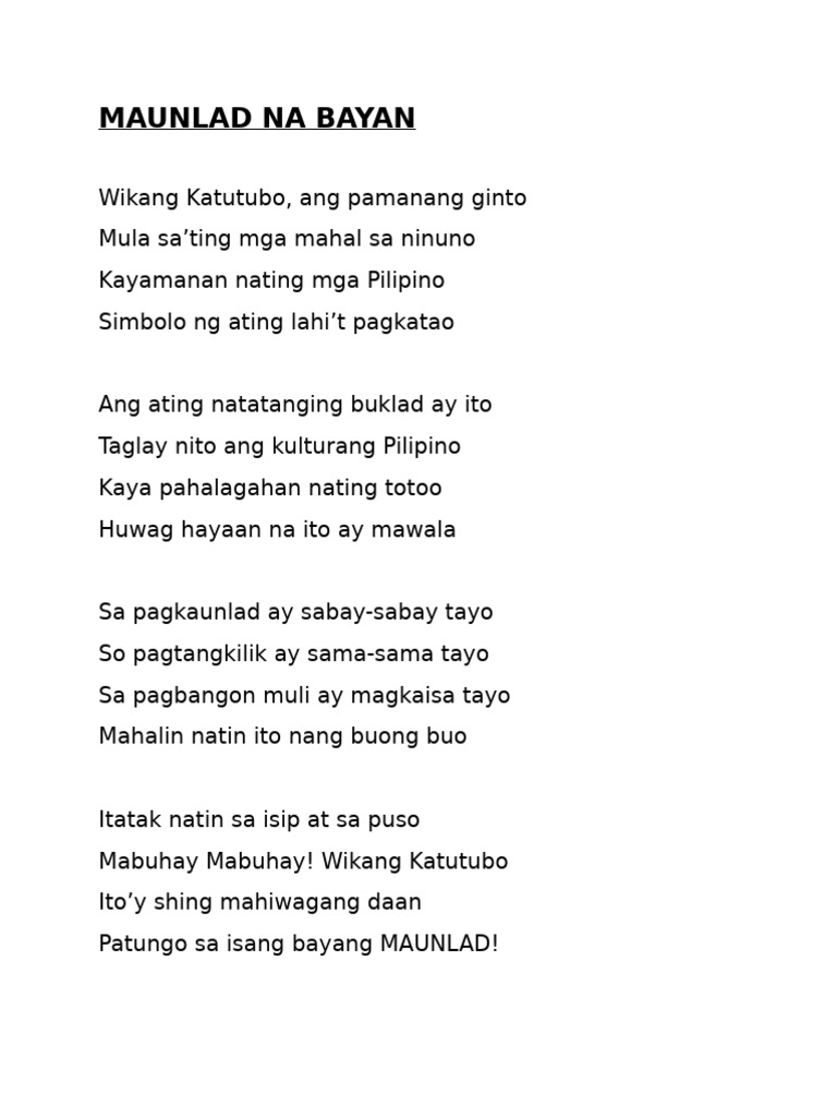 Maunlad Na Bayan | PDF