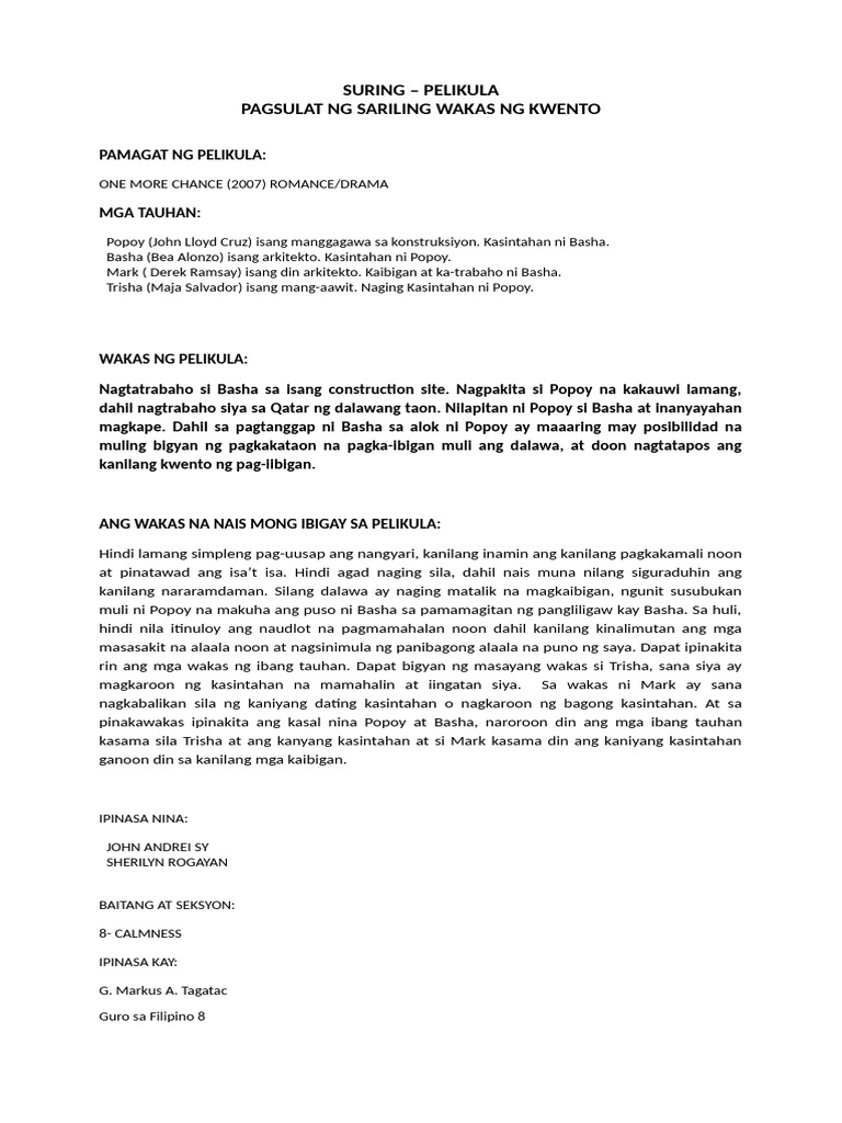 Suring Pelikula Fromat | PDF