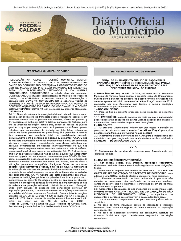 Uso Obrigatório de Máscaras em Poços de Caldas | PDF | Indenização