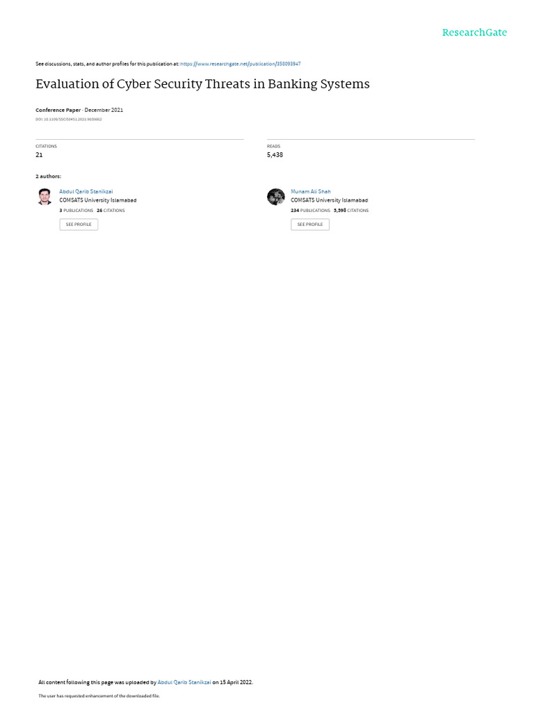 Cyber Security Threats in Banking Systems | PDF | Security | Computer ...