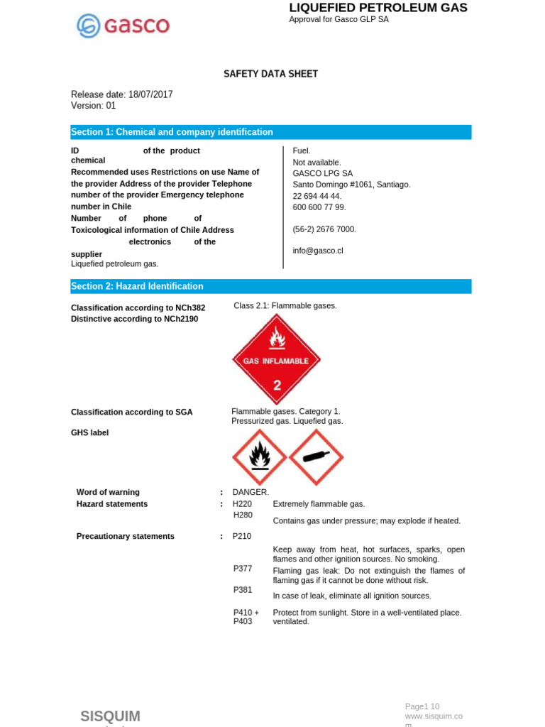 HDS Liquefied Petroleum Gas. | PDF | Dangerous Goods | Combustion