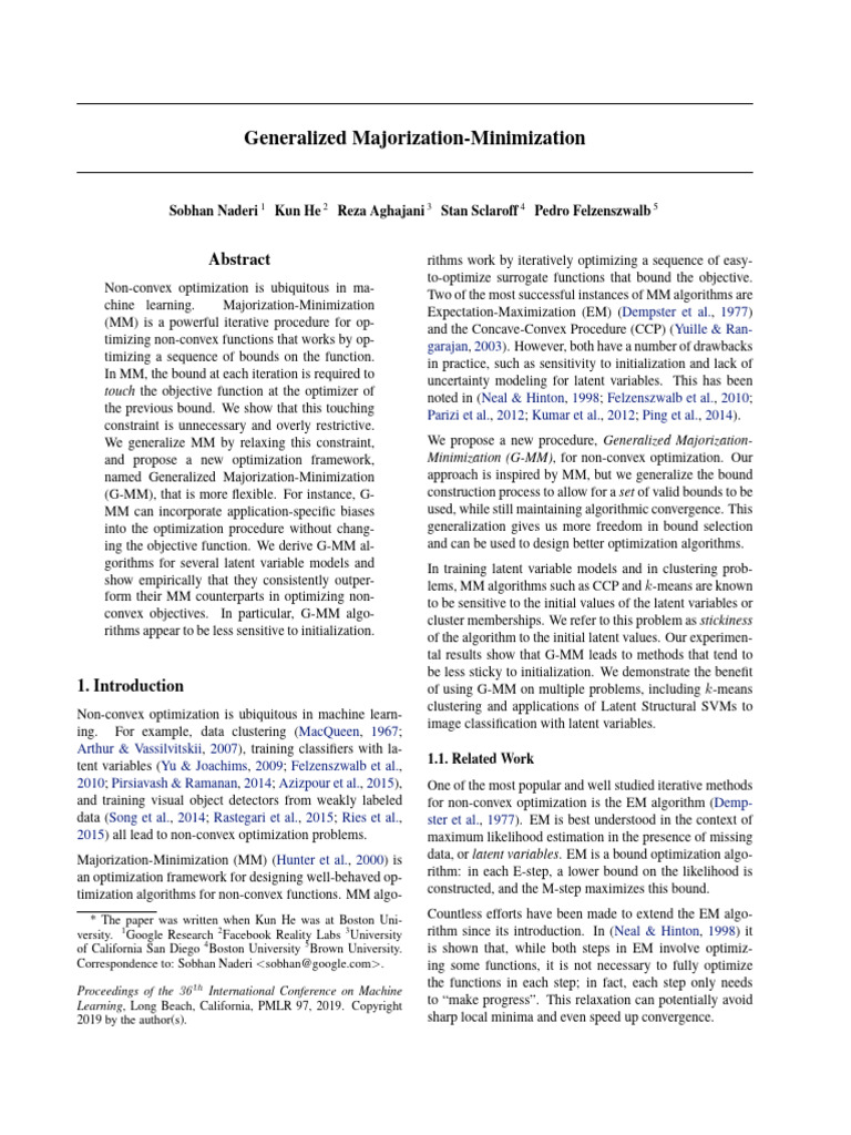 Generalized Majorization Minimization Pdf Mathematical Optimization