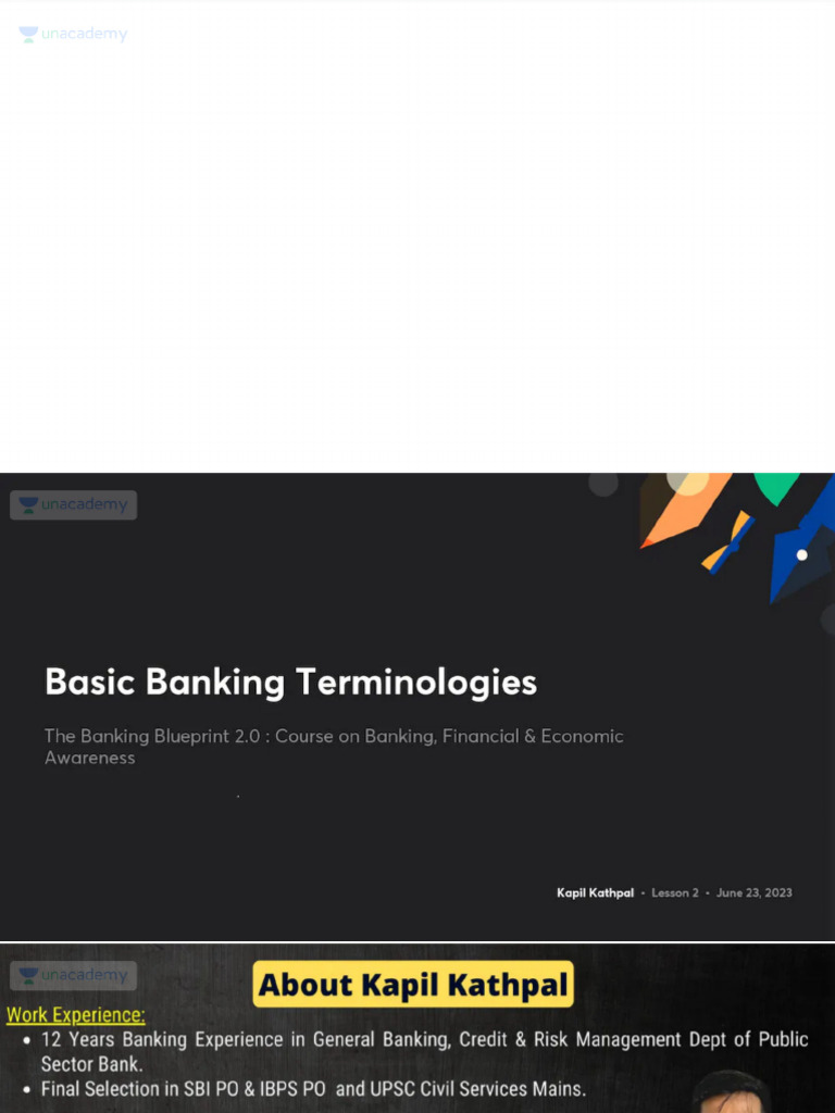 Basic Banking Terminologies With Anno | PDF