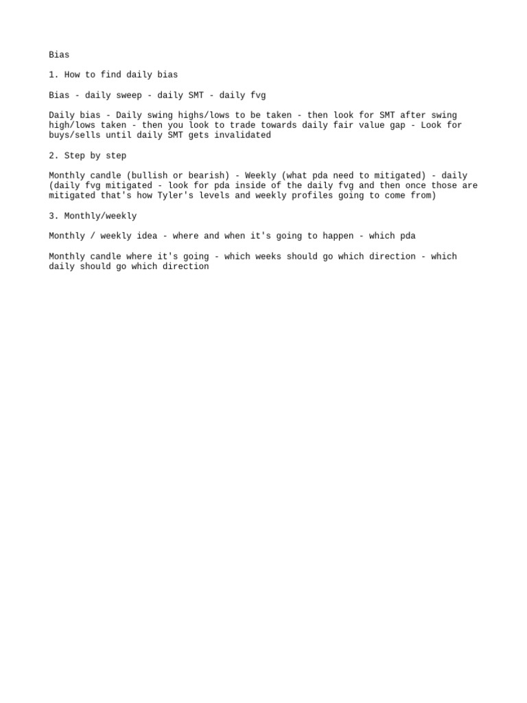 Daily Bias Trading Strategies Explained | PDF