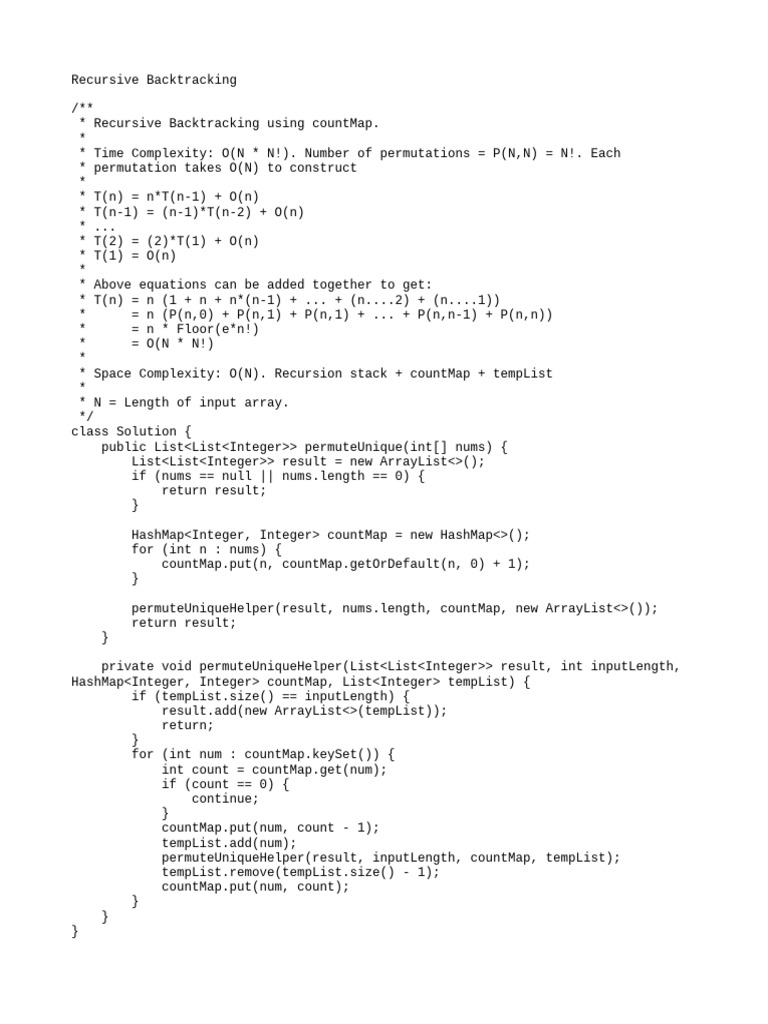 Time & Space Complexity - PERMUTATION | PDF | Mathematical Logic | Software Engineering