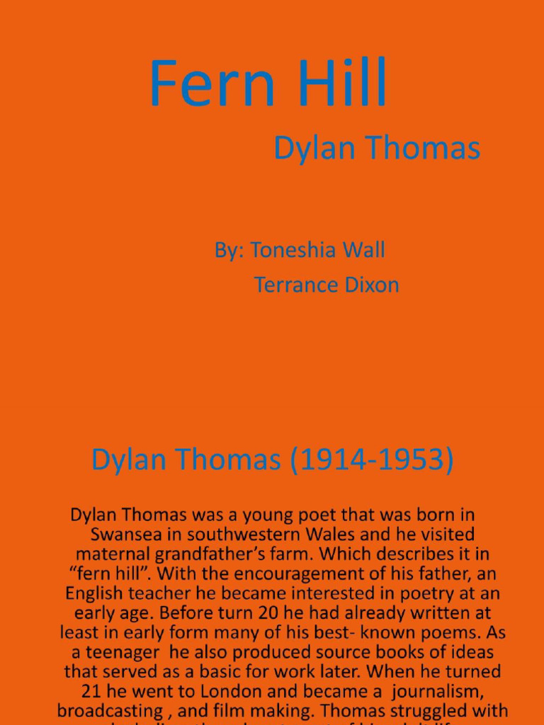 Fern Hill - Dylan Thomas | PDF