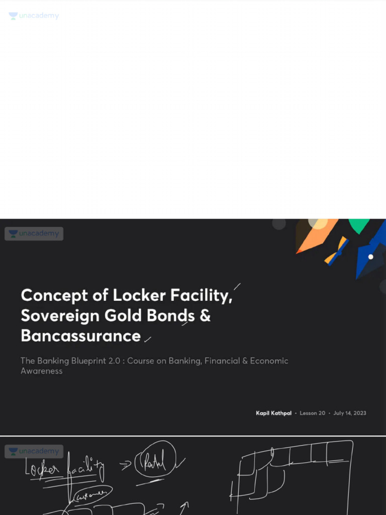 Concept of Locker Facility Sovereign Gold Bonds Bancassurance With Anno ...