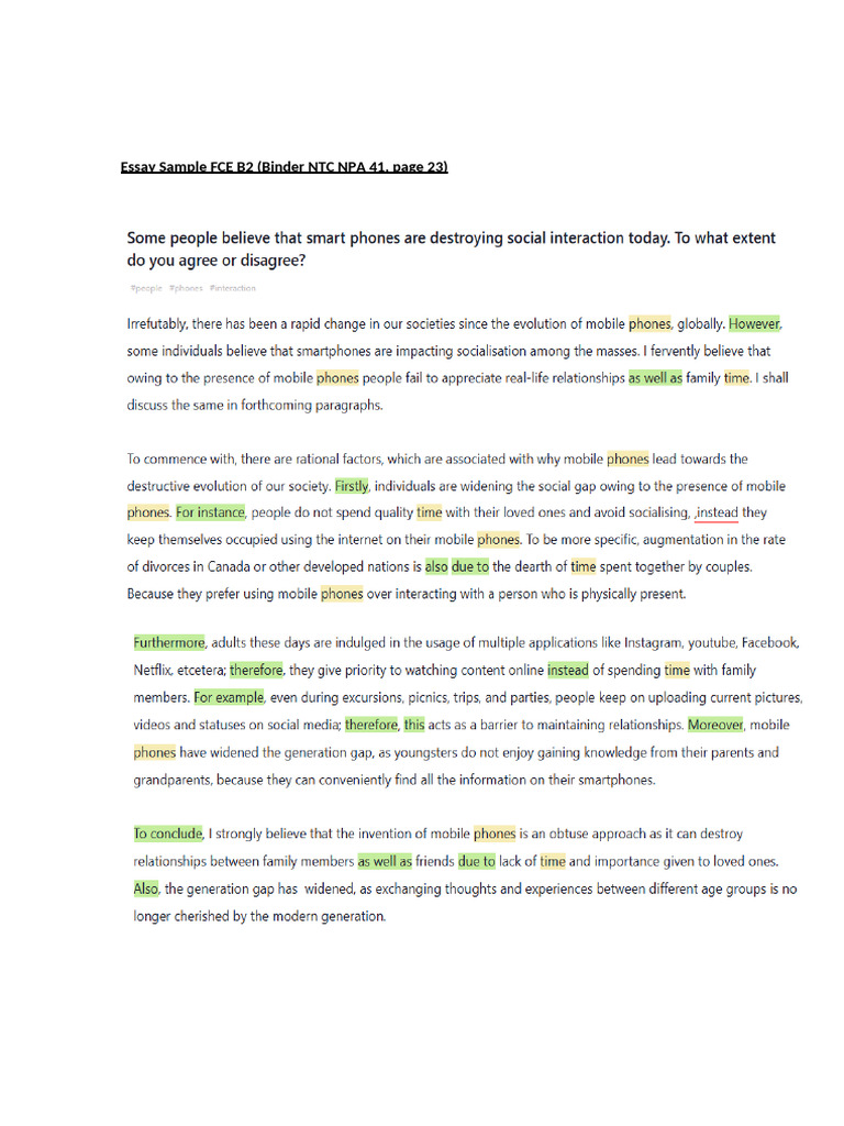 Essay Sample FCE B2 Binder NTC NPA 41-Page 23 | PDF