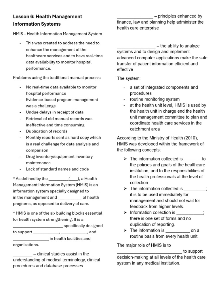 Lesson6-HMIS | PDF | System | Information
