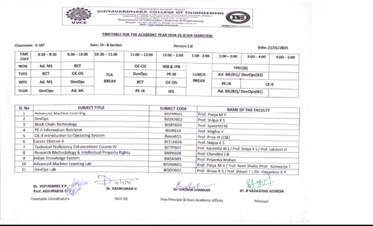 6-B Sec Time Table | PDF