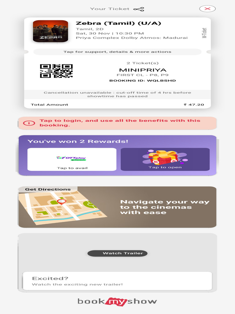 Booking Details - BookMyShow | PDF