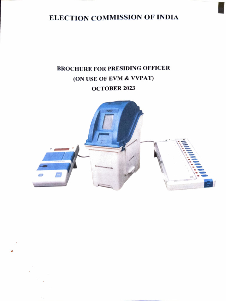 EVM & VVPAT Setup Guide for Polling Officers | PDF | Electronic Voting ...