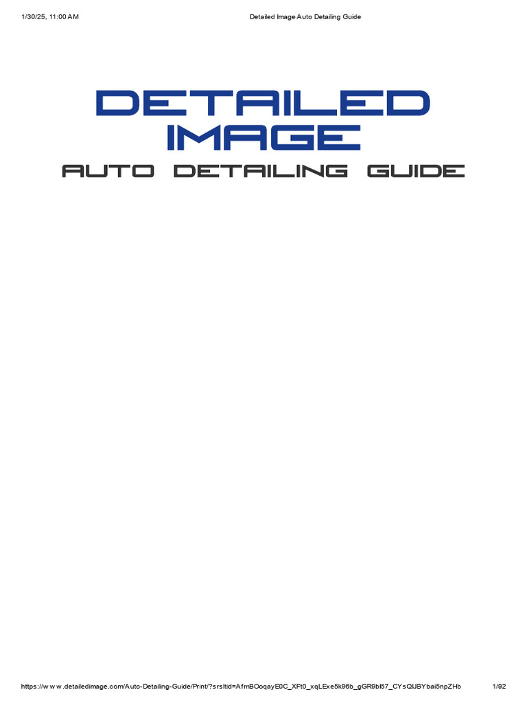 Detailed Image Auto Detailing Guide | PDF | Lubricant | Paint