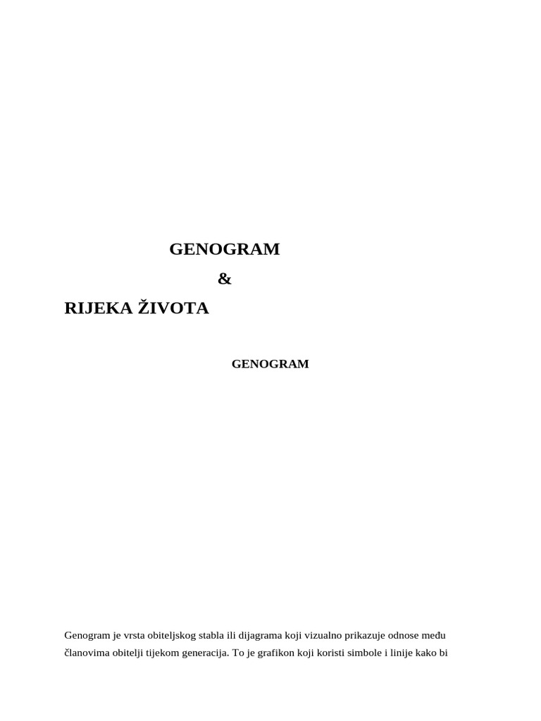 Genogram I Rijeka Zivota | PDF