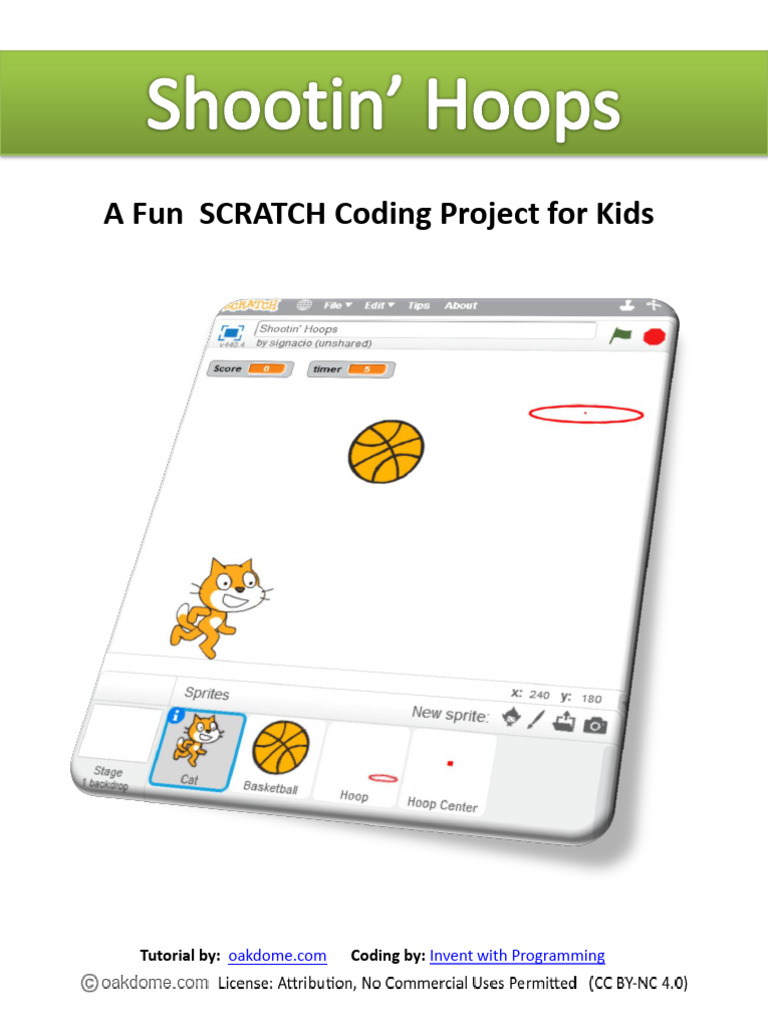 Shootin Hoops Scratch Game Tutorial For Kids | PDF | Scratch ...