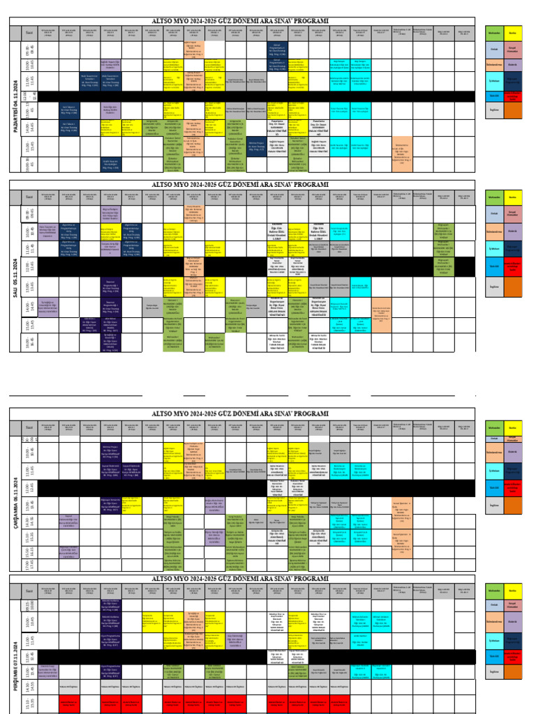 Altso Myo2024 2025 Guz Donemi Ara Sinav Programi | PDF