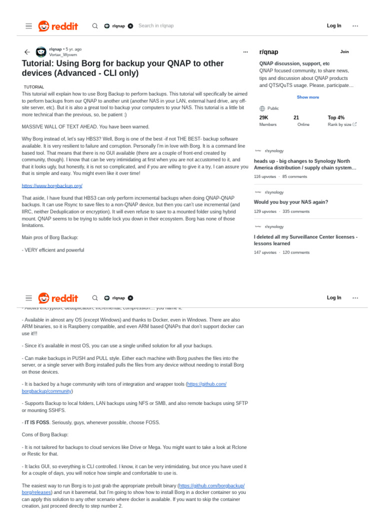 Tutorial - Using Borg For Backup Your QNAP To Other Devices (Advanced - CLI Only) - R - Qnap ...