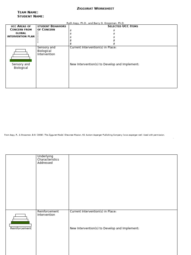 Ziggurat Worksheet 2020 | PDF | Asperger Syndrome | Autism