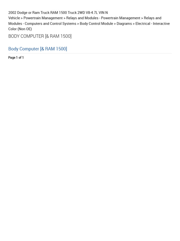 Body Computer [& RAM 1500] (Body Control Module) - ALLDATA Repair | PDF ...