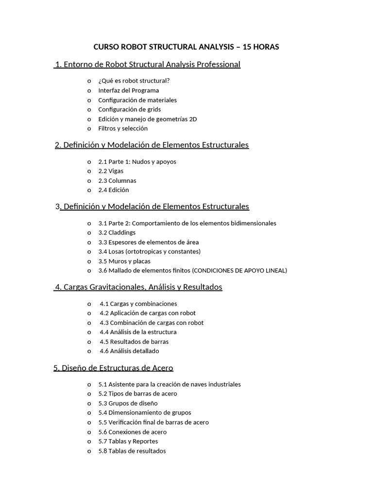 Curso de Robot Structural Analysis 15h | PDF