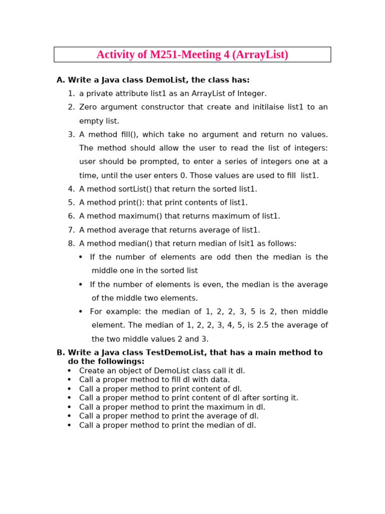 M251 Meeting 4 Activity | PDF
