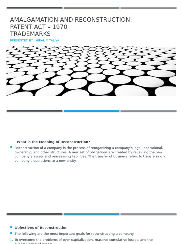 Amalgamation and Reconstruction | PDF | Trademark | Patent