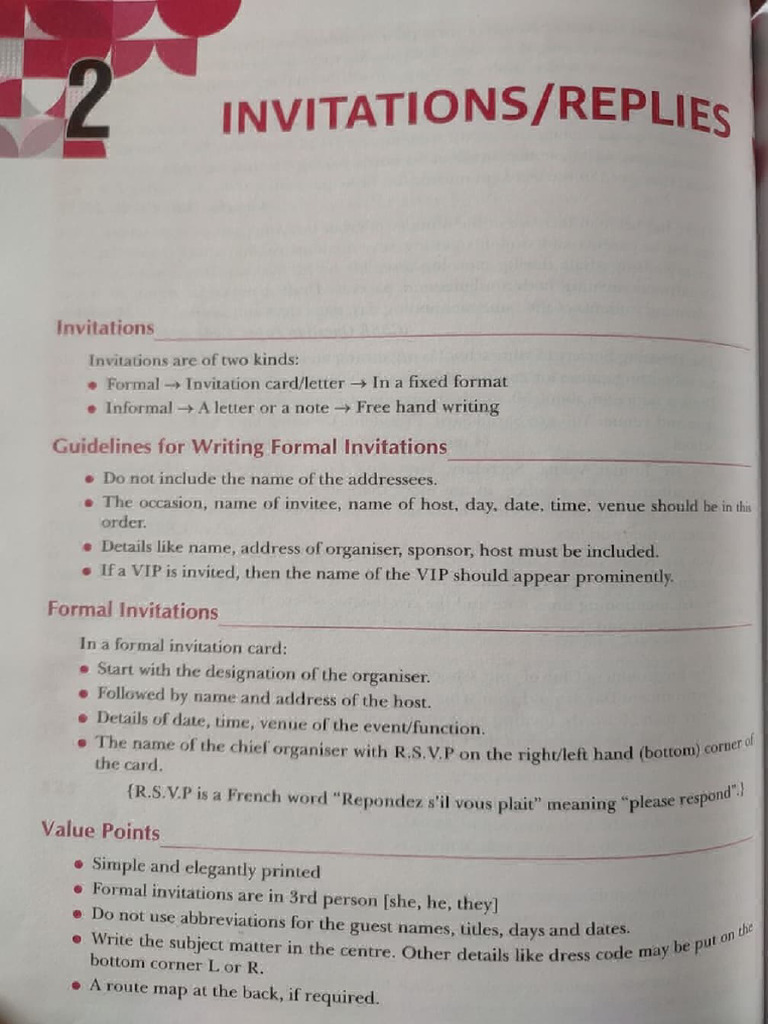 Invitation Writing | PDF