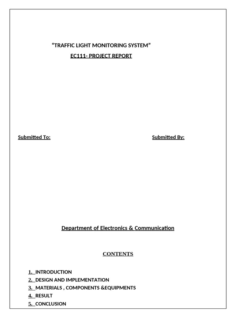 Traffic Light Monitoring System | PDF | Traffic | Traffic Light