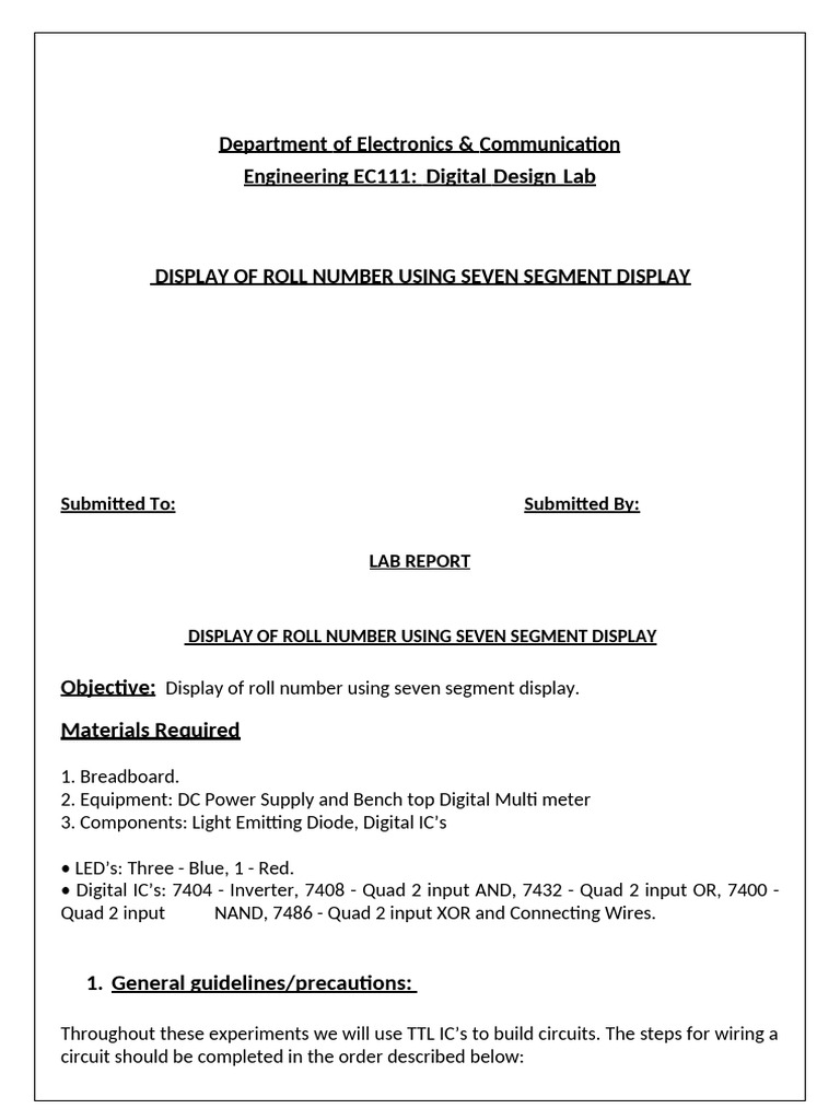 Seven Segment Display Pdf Power Supply Binary Coded Decimal