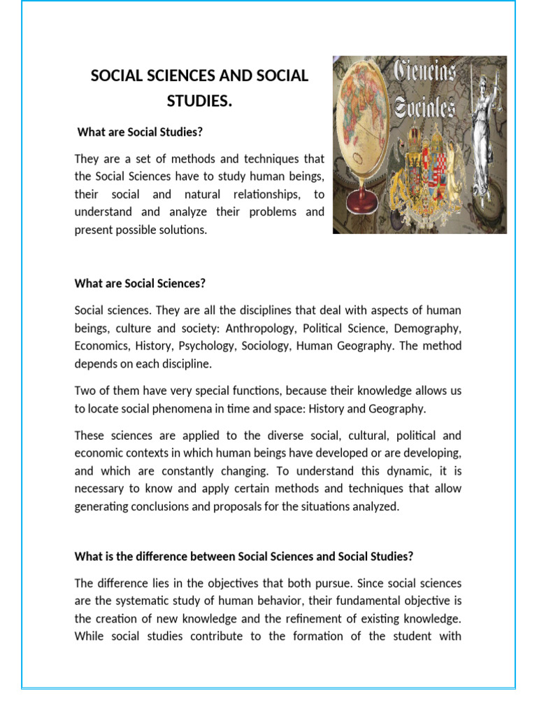 Social Sciences and Social Studies | PDF | Social Sciences | Methodology
