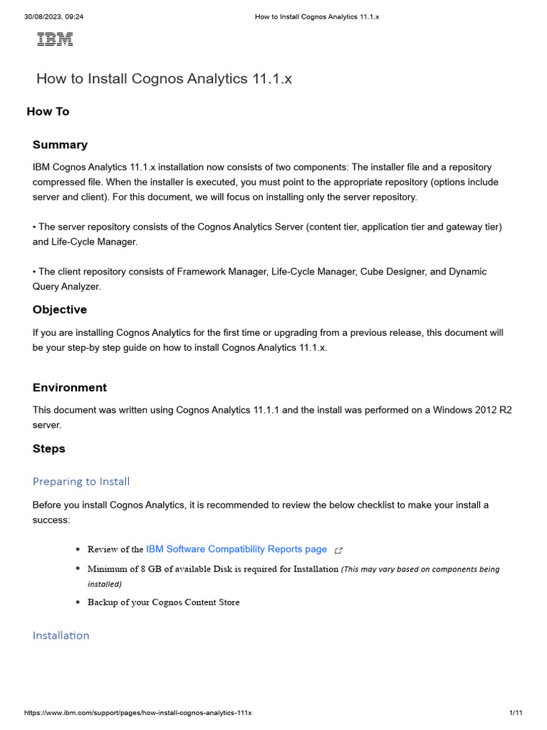 How To Install Cognos Analytics 11.1.x | PDF | Software Repository | Analytics