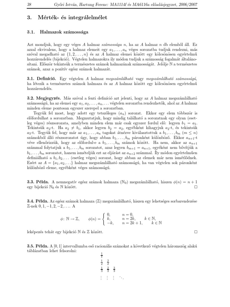 mérték és integrál Hartung | PDF