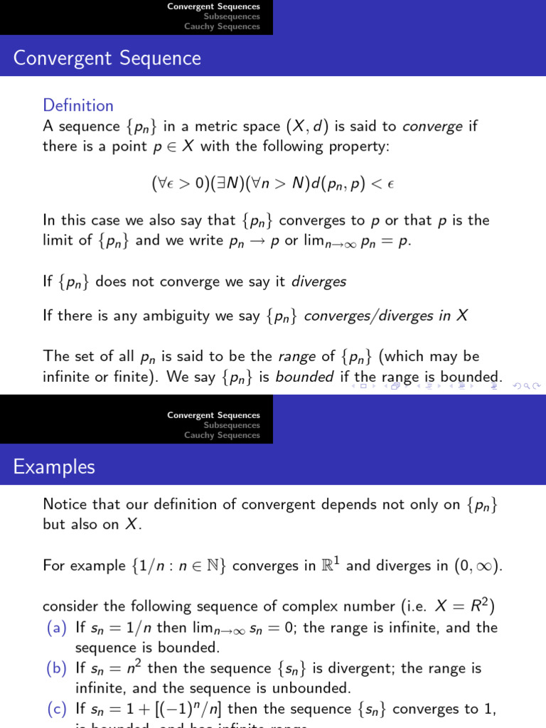 Harvard Convergence Slides | PDF | Sequence | Limit (Mathematics)