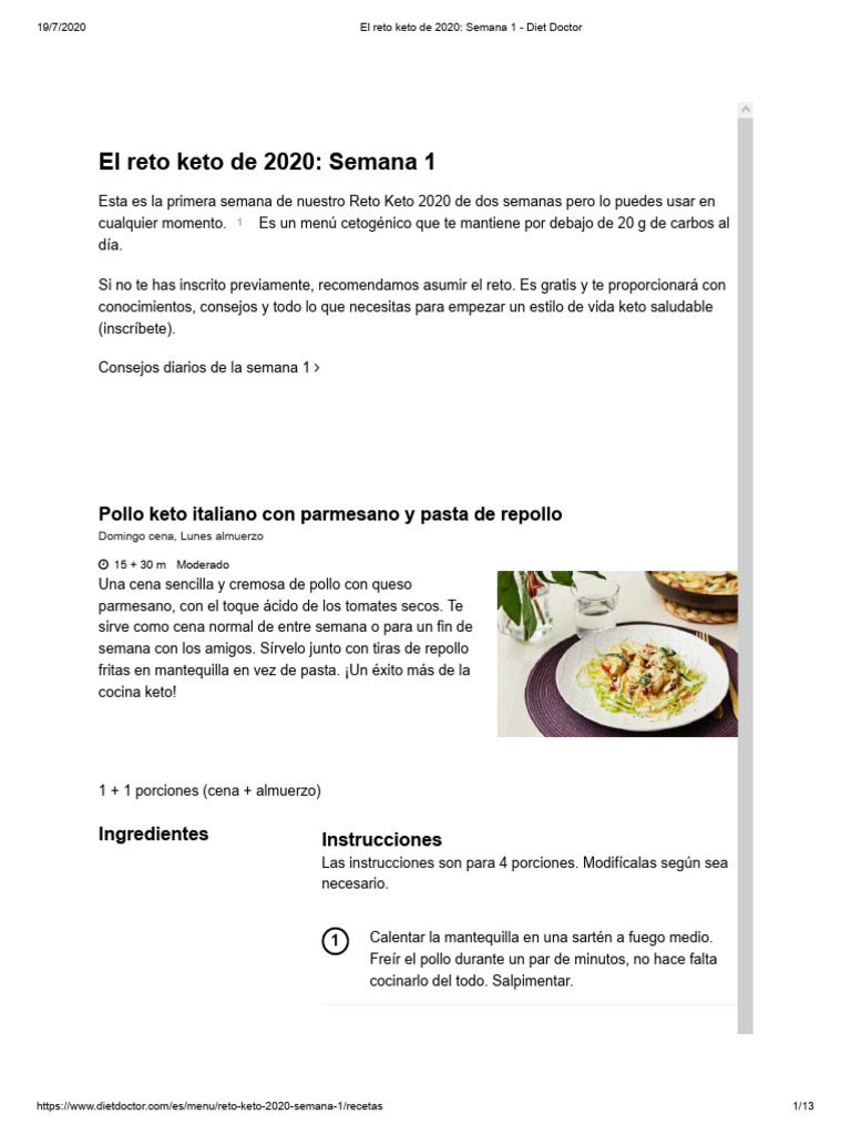 Menú Keto Semana 1: Recetas y Consejos | PDF | Sopa | Pizza