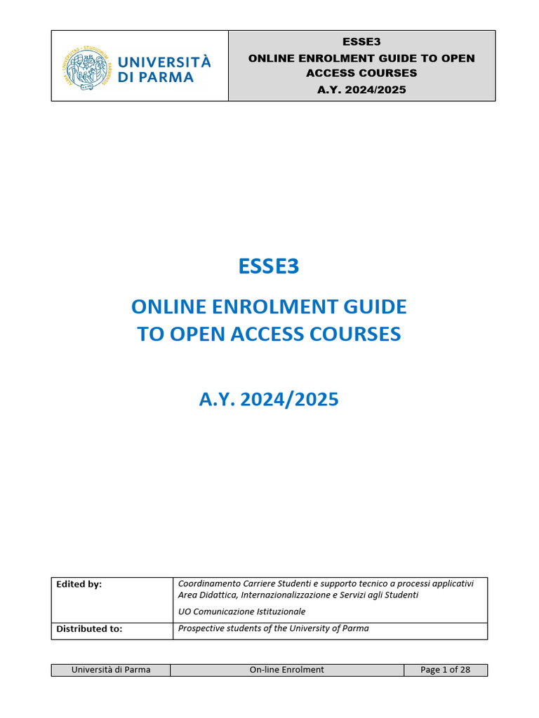 Online Enrolment for Open Courses 2024 | PDF