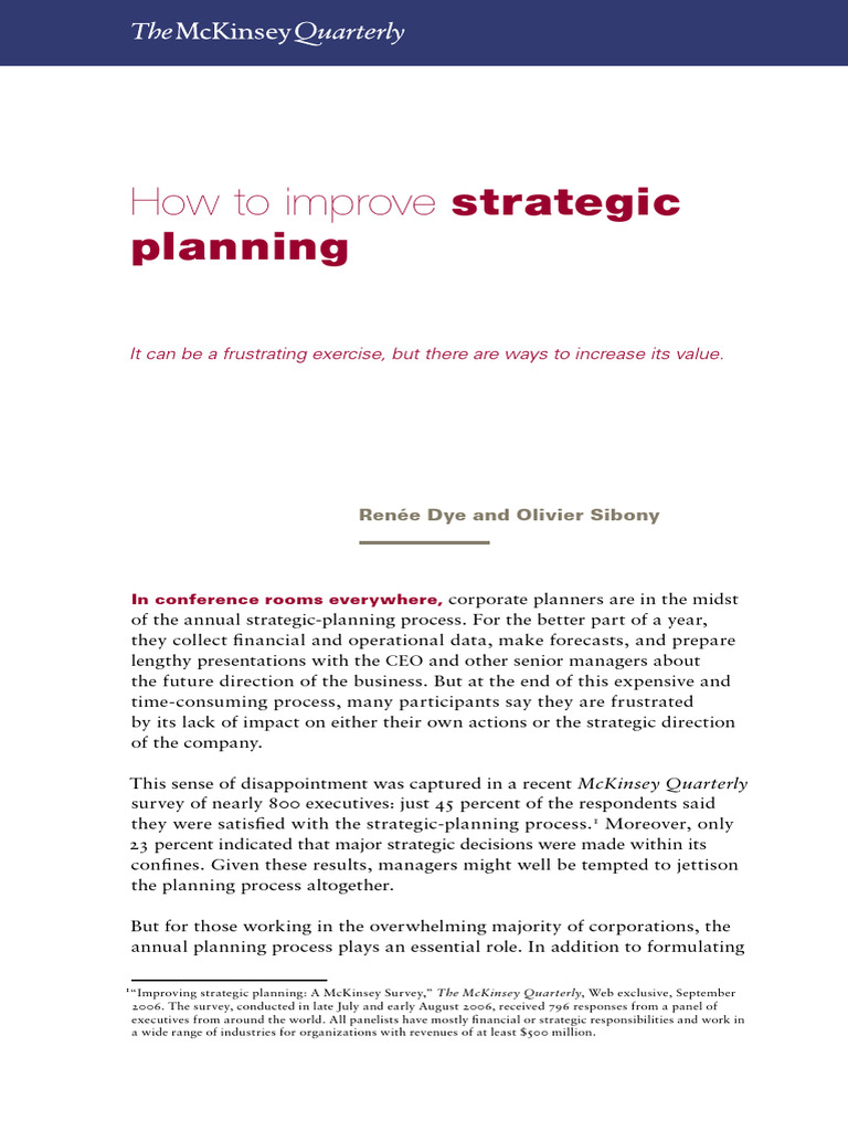 How To Improve Strategic Planning | PDF | Strategic Planning ...