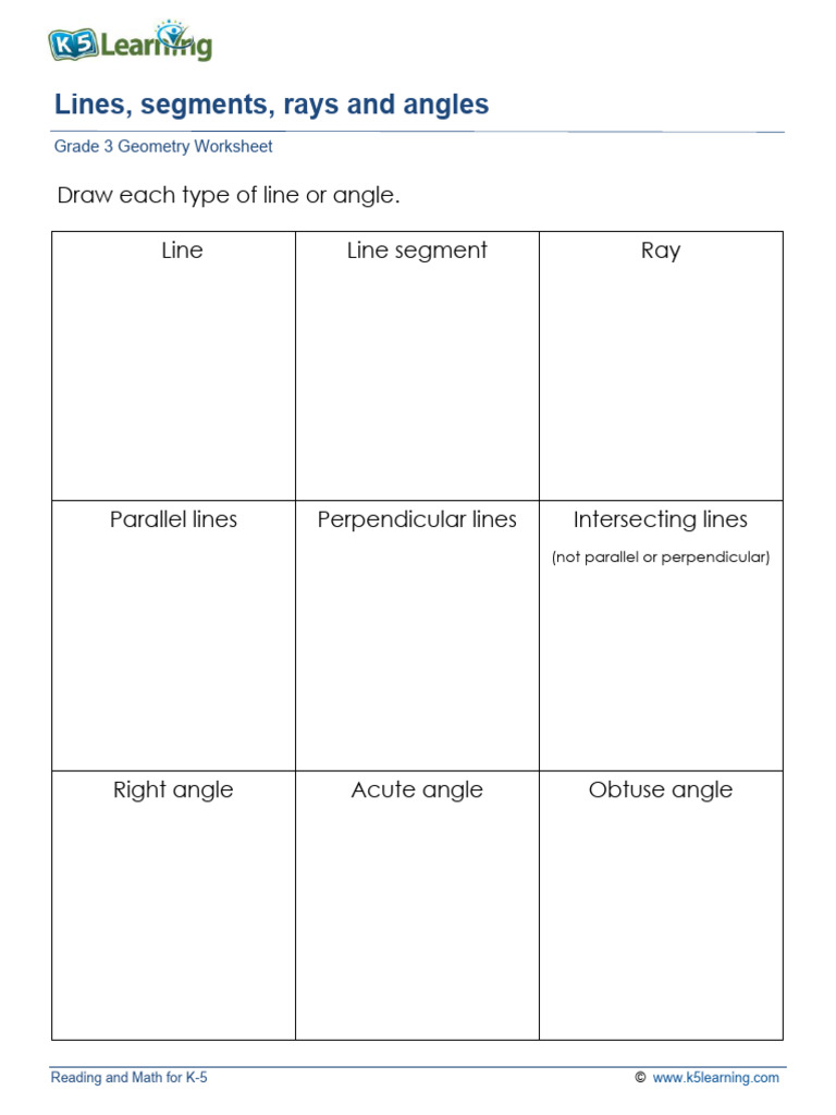 Grade 3 Geometry Lines Segments Rays Angles B | PDF