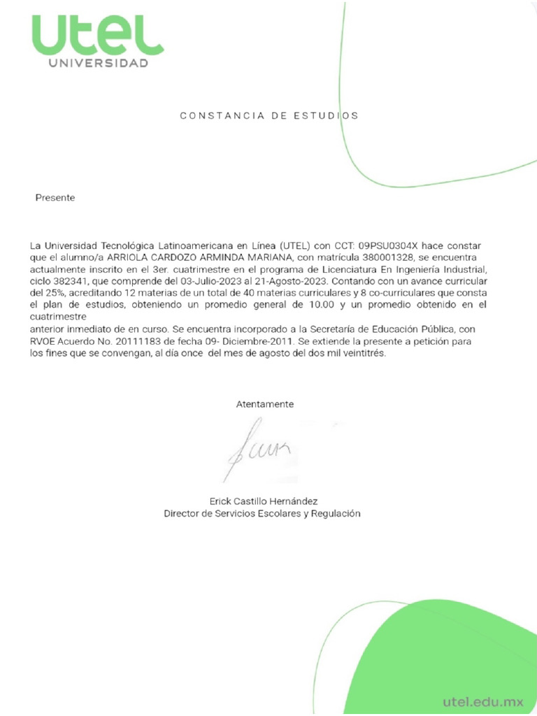Constancia Utel | PDF