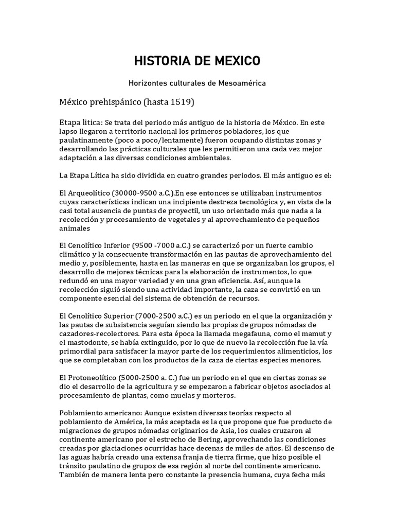Historia de México: Mesoamérica y Culturas | PDF | Oasisamerica ...