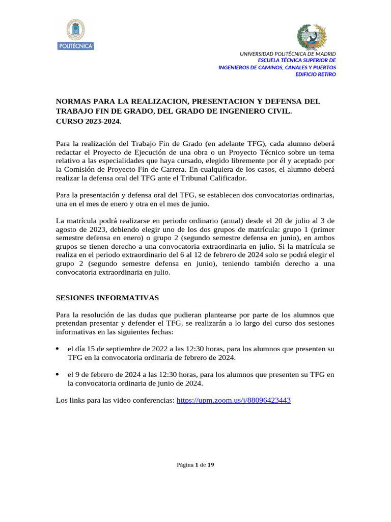 Normas TFG 2023-2024 v1 | PDF | Moodle | Internet
