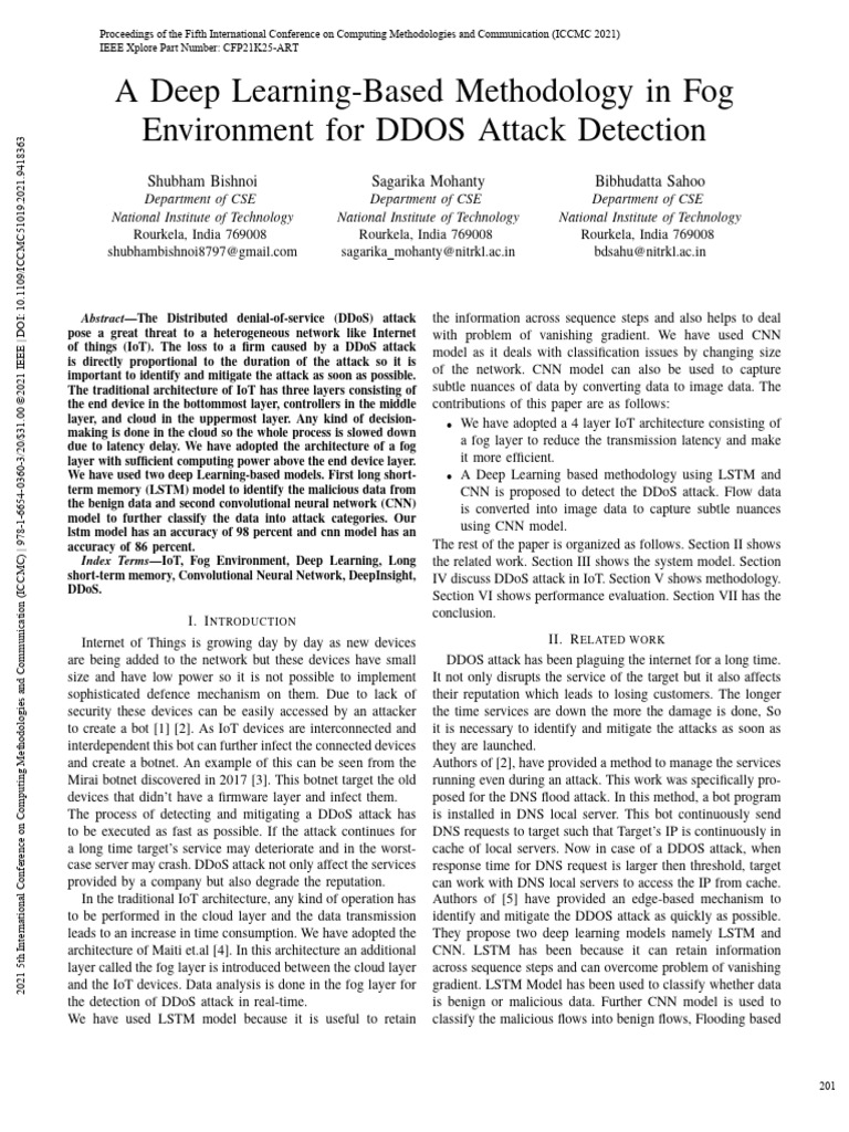 A Deep Learning-Based Methodology in Fog Environment for DDOS Attack ... A Deep Learning-Based Methodology in Fog Environment for DDOS Attack ...