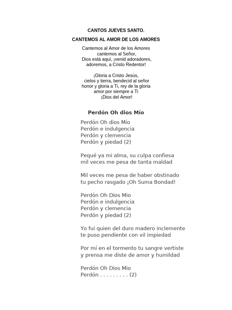 Cantos Jueves Santo | PDF