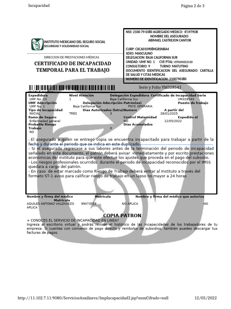 622180827-incapacidad-imss-editable | PDF