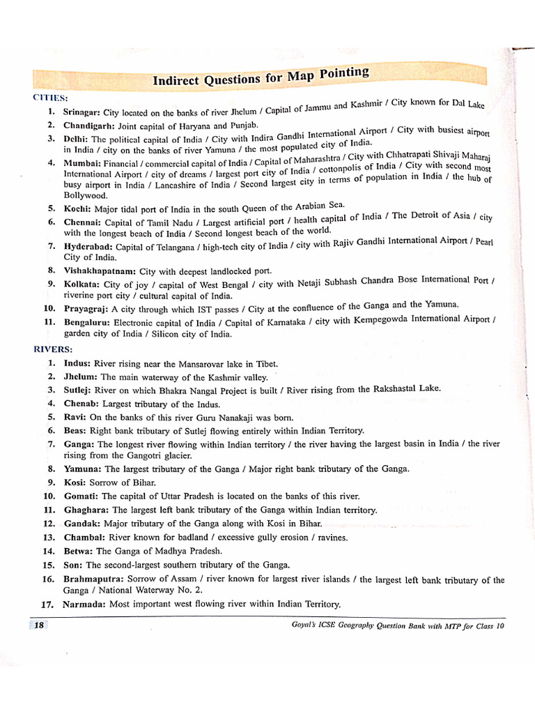 Indirect Questions For Map Pointing | PDF