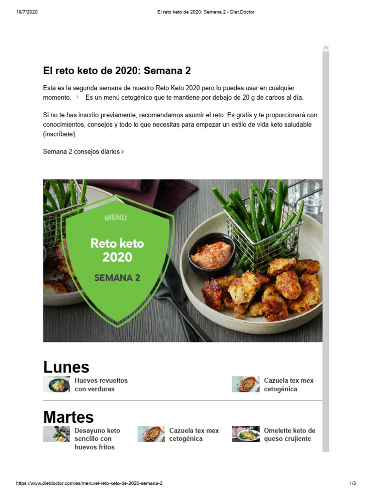 El Reto Keto de 2020 - Semana 2 - Diet Doctor | PDF | Cocina de las ...