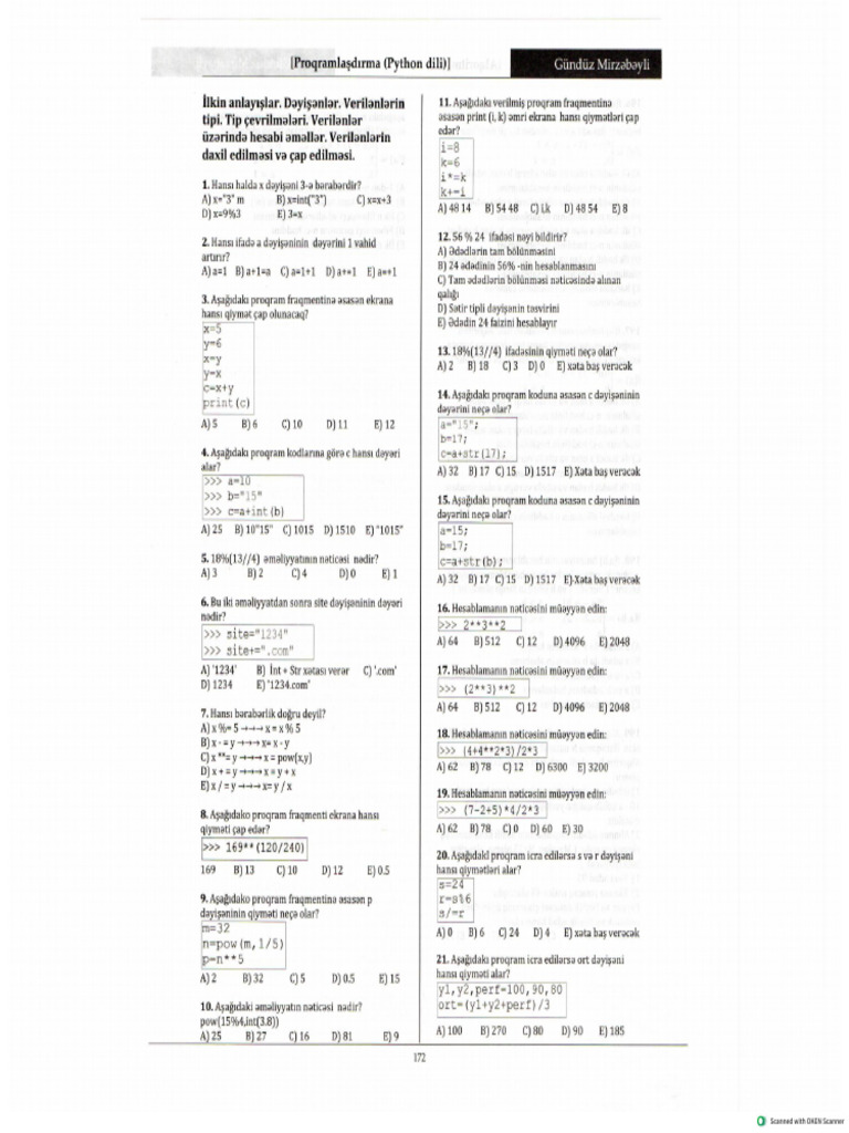 İPG İnformatika Test bankı-1 | PDF