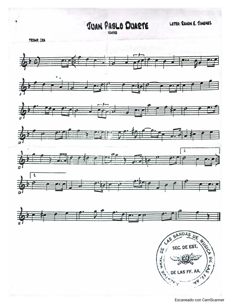 Himno A Juan Pablo Duarte. Trompeta 1 | PDF