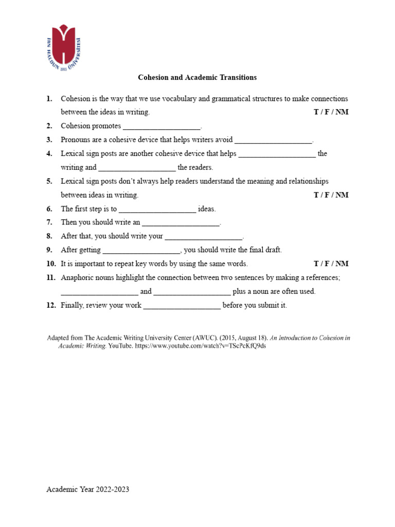 Enhancing Cohesion in Academic Writing | PDF | Pronoun | Linguistics