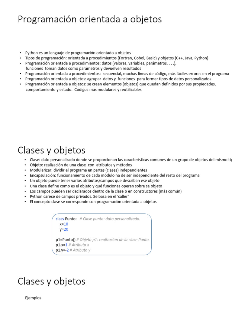 Programación Orientada A Objetos | PDF | Objeto (informática) | Programación orientada a objetos
