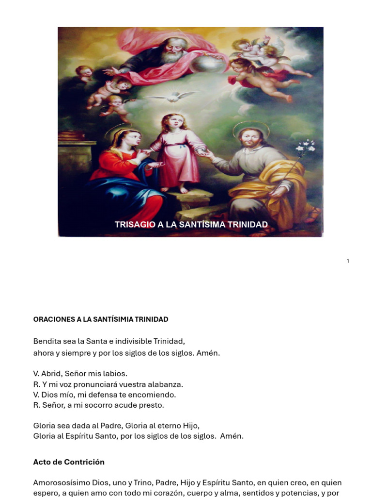 Oraciones y Alabanzas a la Trinidad | PDF | Perdón | Trinidad